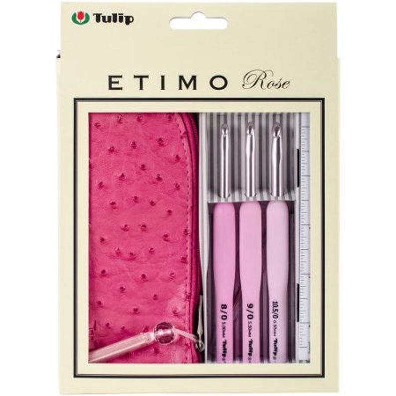 Tulip ETIMO Rose Cushion Grip Crochet Set Mini Ter-16e Pink - Etsy