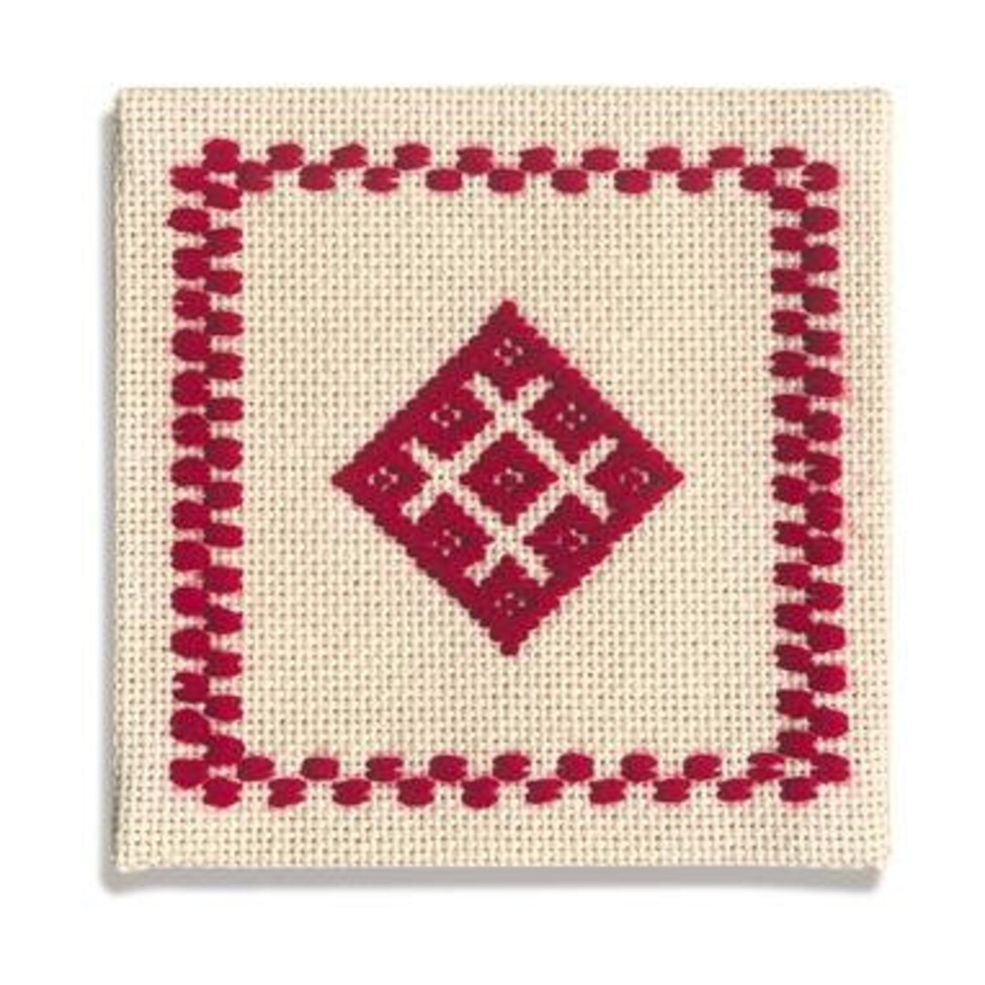 Olympus Japanese Kogin Kit: Red Diamond Coaster #18 - Etsy