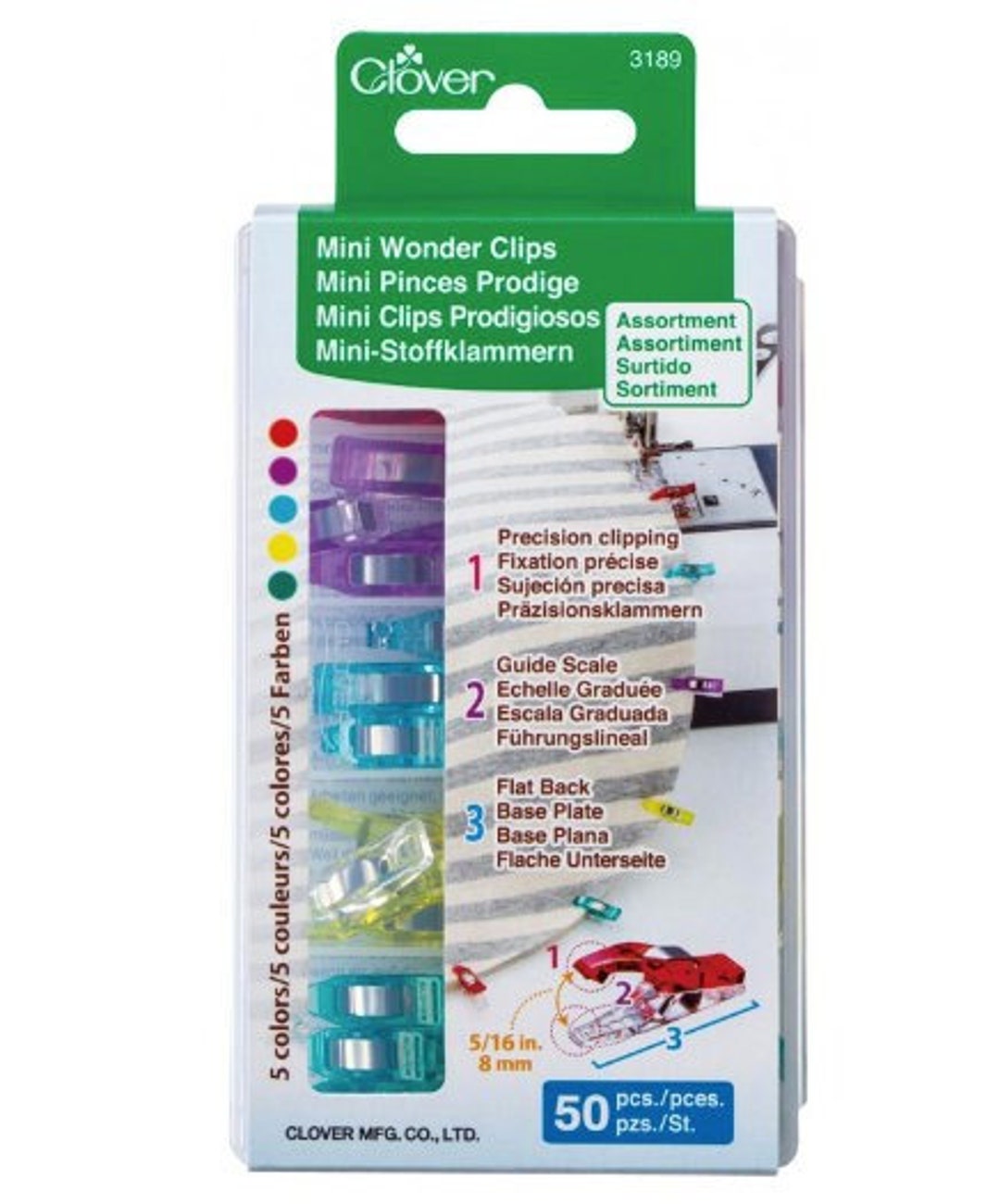 Clover Mini Wonder Clips 50 Piece Color Assortment 3189 - Etsy