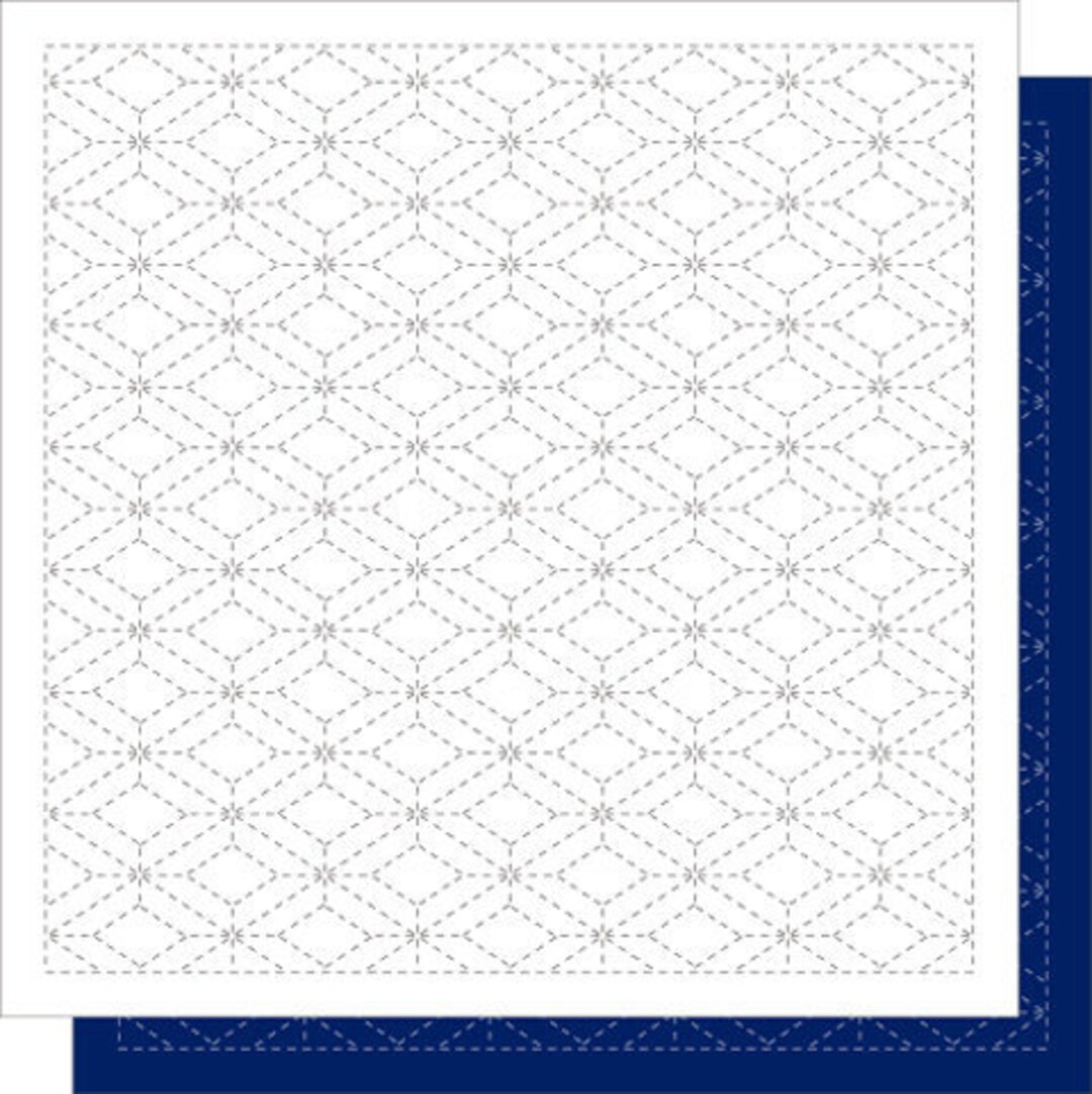Daruma Sanjubishi-tsunagi Triple Diamond Pattern Sashiko Fukin Japanese ...