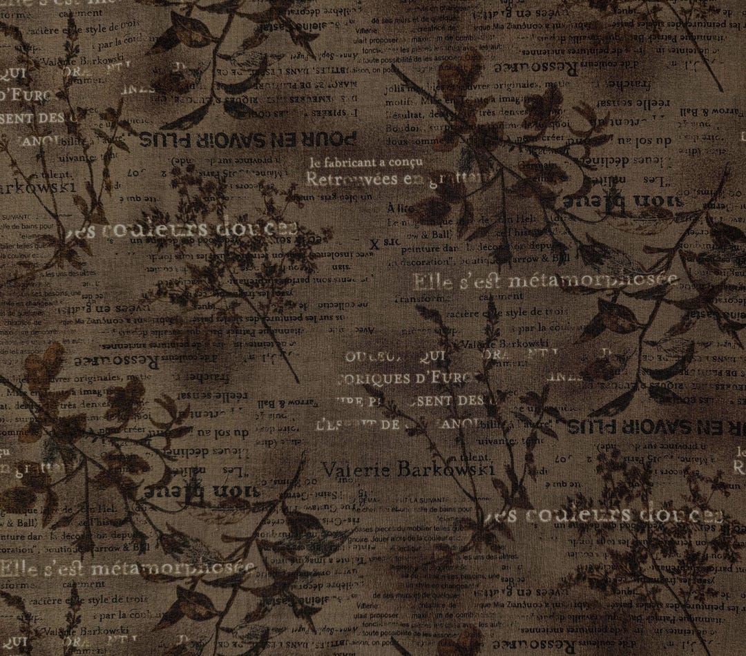 Handworks Fabric Dear Grace Floral Text Japanese Cotton Fabric DG10206S ...