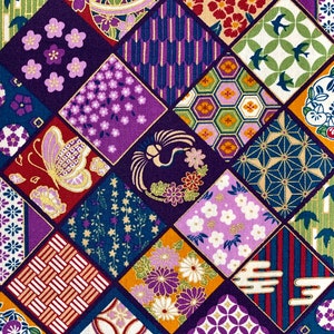 REMNANT Senyo Golden Flower Story Japanese Cotton Fabric SK-6400-2C ...