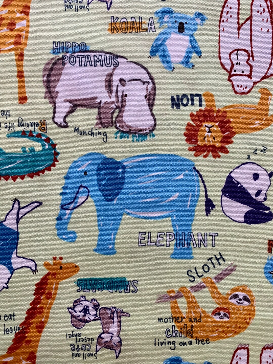 SALE Happy Cloth Zoo Animals Senyo Japanese Cotton Fabric SK-6300-1B ...