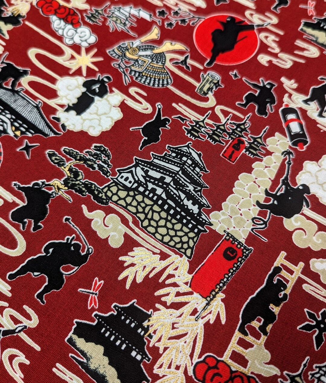 Ninjas in Action Suntone Japanese Cotton Fabric ST-5503-2D - Etsy