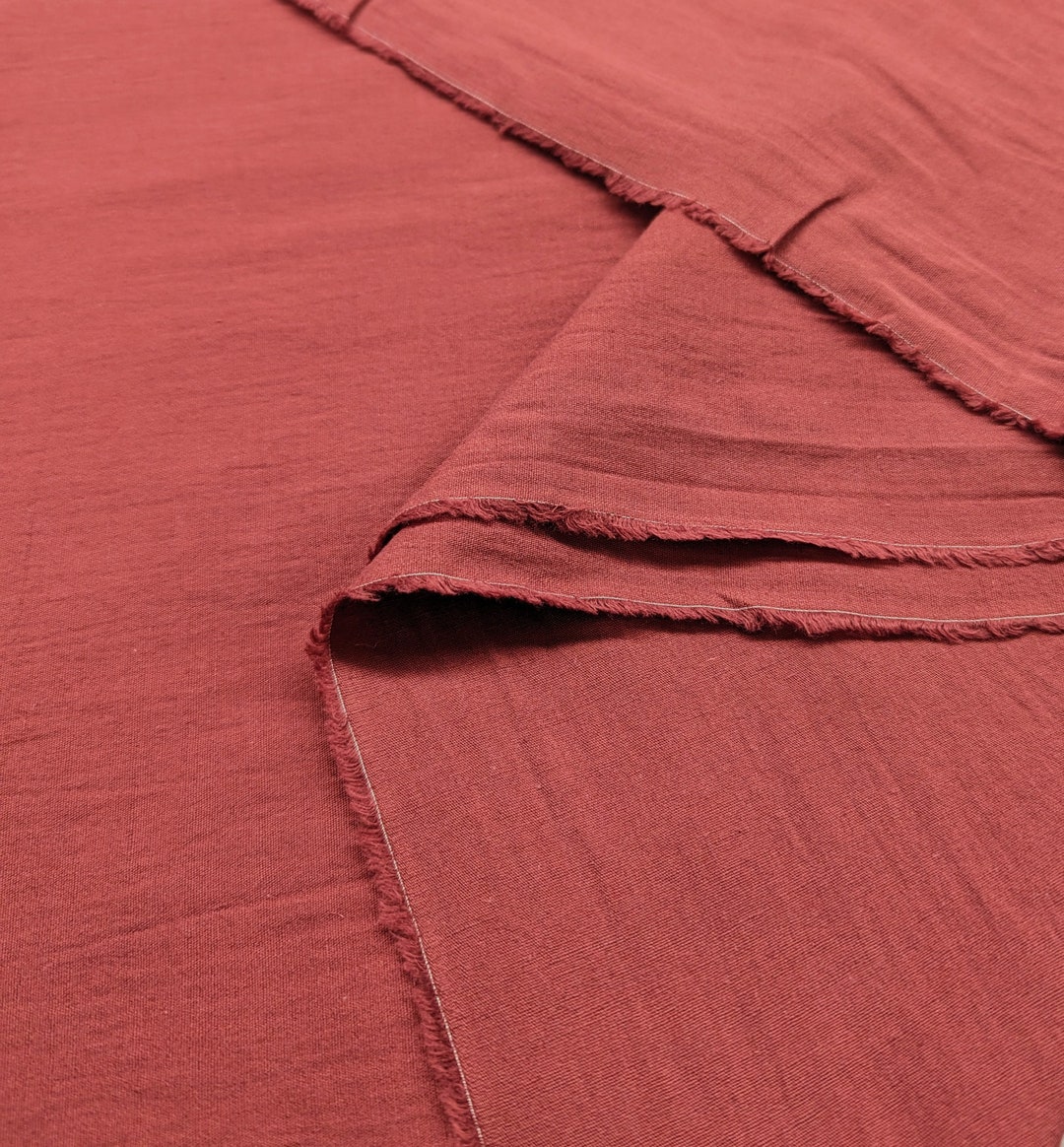 Cosmo Japanese Cotton Linen Fabric AD5192-248 Burnt Red - Etsy