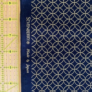 Golden Shippo Circles Sevenberry Japanese Cotton Fabric 88337-3-4 Blue ...