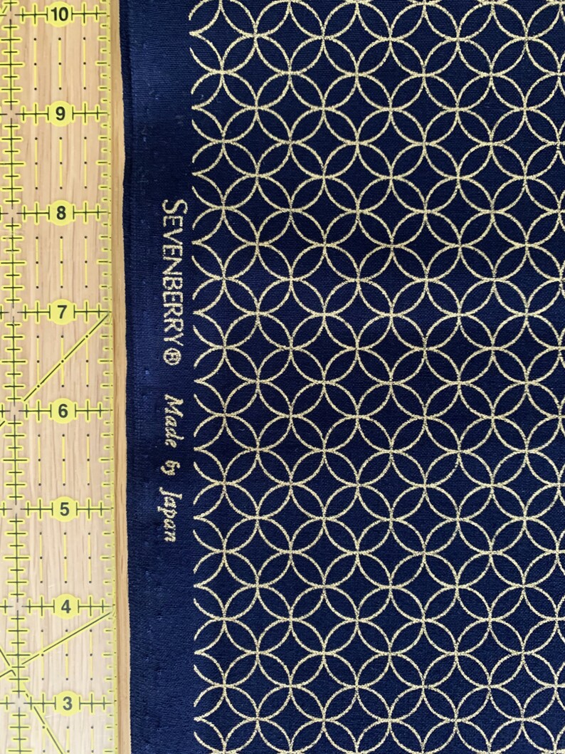 Golden Shippo Circles Sevenberry Japanese Cotton Fabric | Etsy