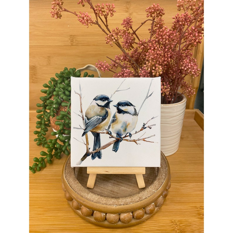 Chickadee Painting, Bird Artwork, Mini Art Chickadee, Watercolor Art ...