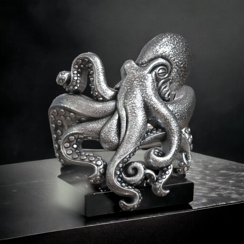 Dramatic 925 Sterling Silver Kraken Gothic Octopus Tentacles Ring ...
