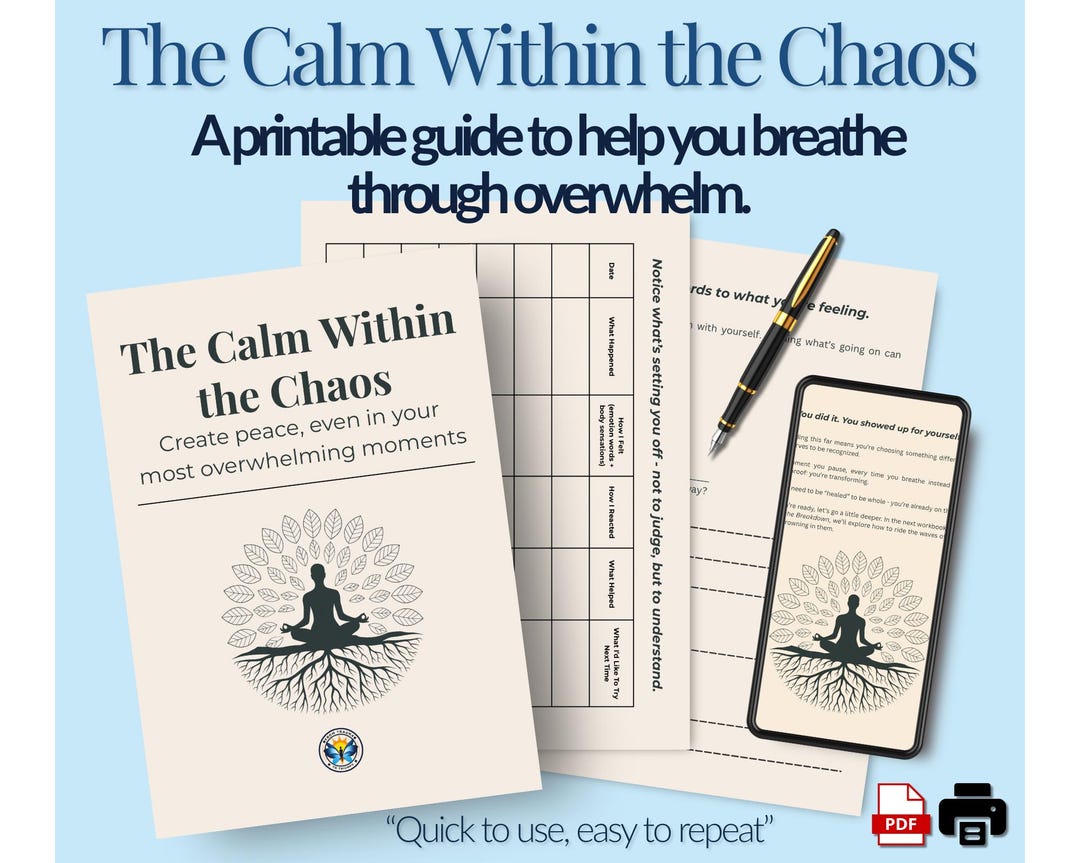 The Calm Within the Chaos – Printable Anxiety Workbook | Emotional ...