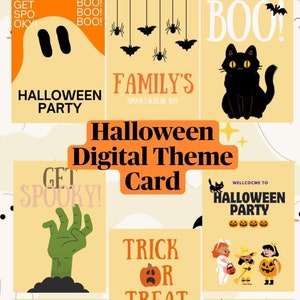 Spooky Digital Halloween Cards, Instant Download, Printable Halloween ...