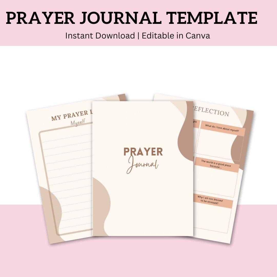 Prayer Journal Canva Template Editable Goodnotes Digital Product With ...