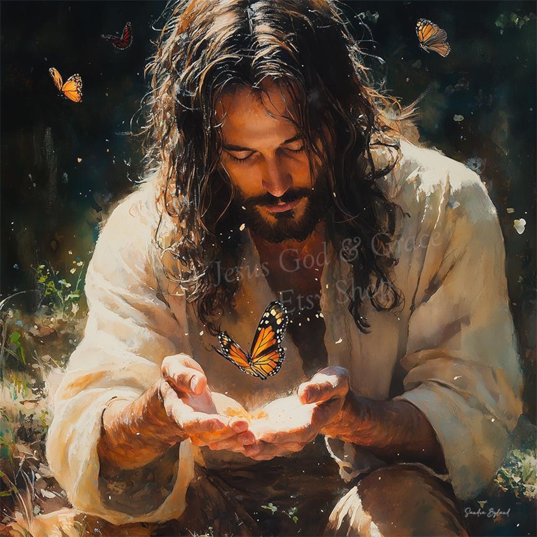 JESUS and BUTTERFLY Transformation With Christ Canvas Print Christ ...