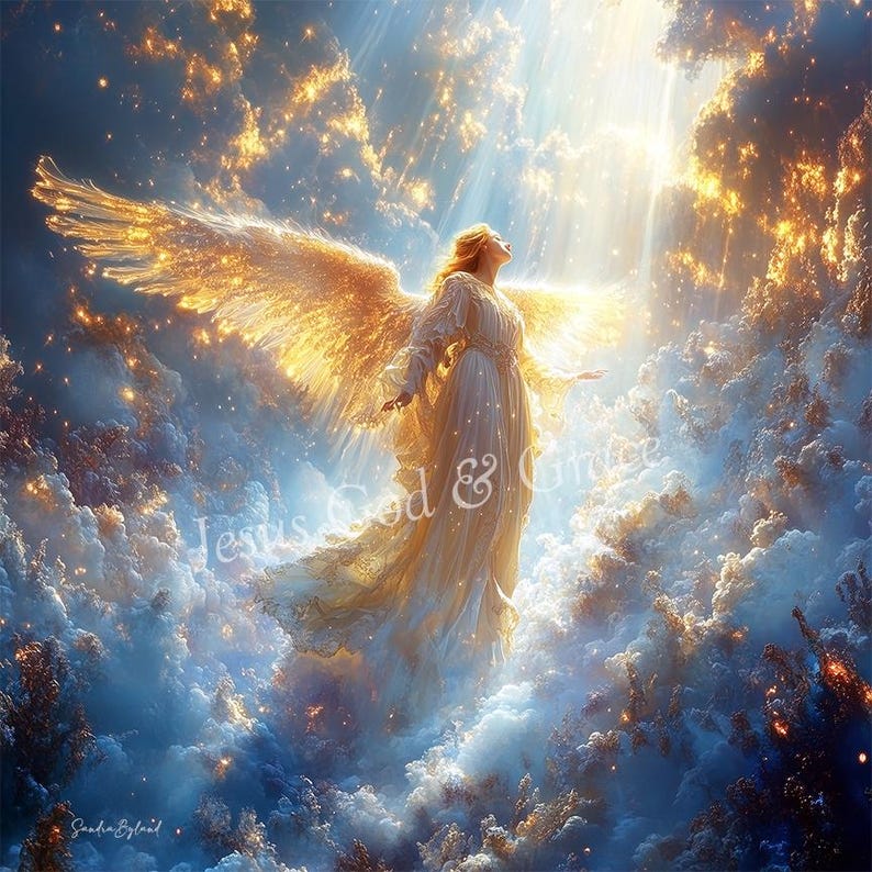 Guardian Angel Canvas Print: Angelic Art for Serenity & Comfort - Etsy