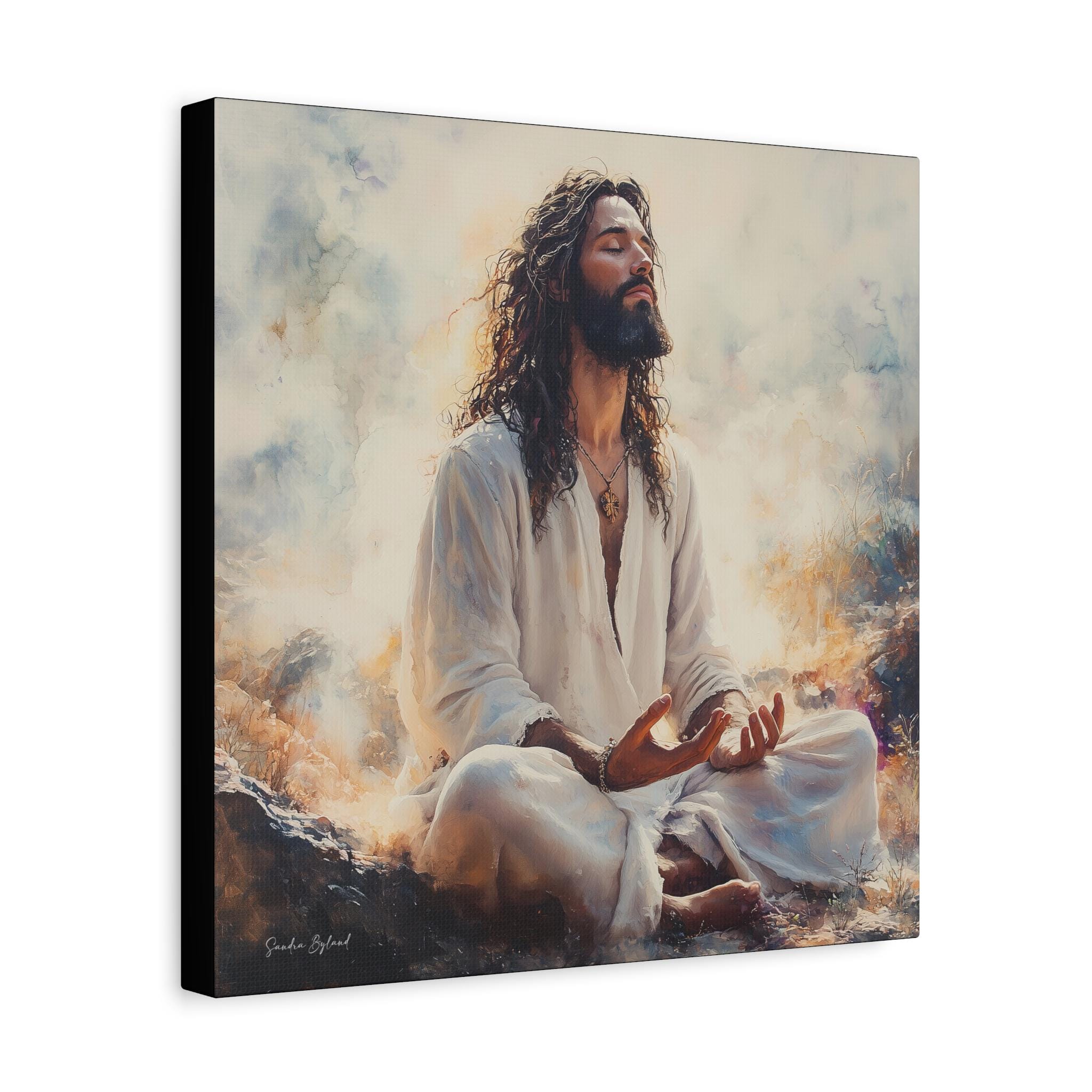 Jesus in Meditation Canvas Print: Christian Wall Art Gift Yoga ...