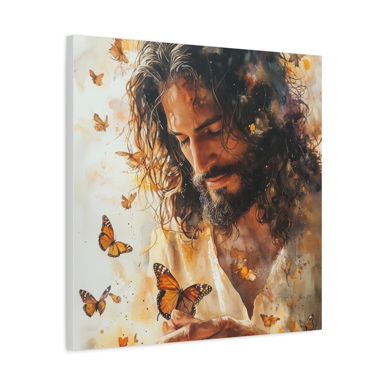 Jesus Holding Butterfly Canvas Print: Christian Wall Art, Inspirational ...