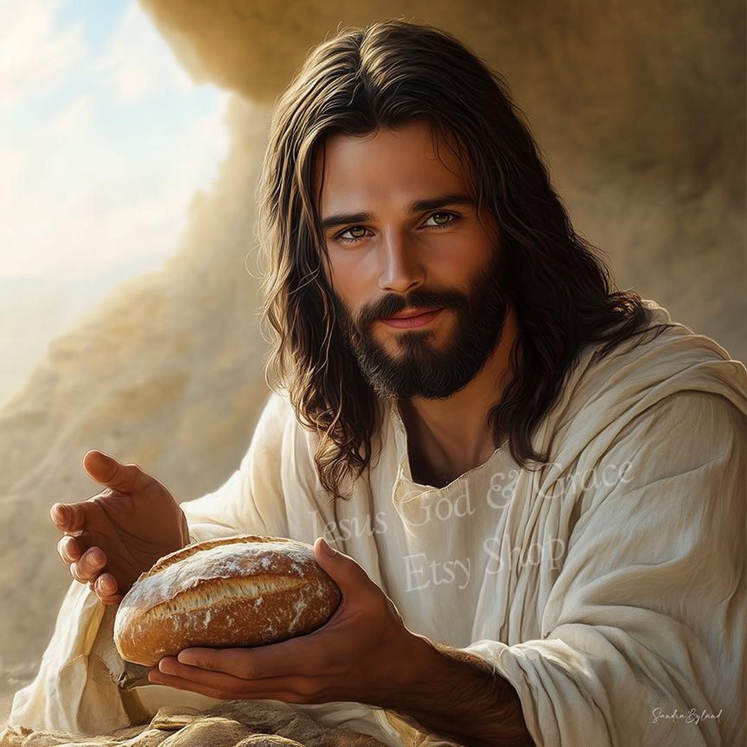 Jesus Bread of Life Canvas Print: Christian Home Decor, Pastor Gift - Etsy