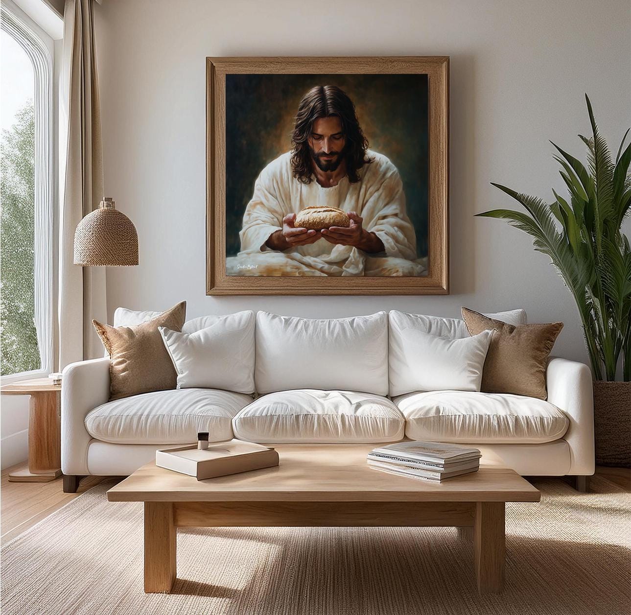 Jesus Our Daily Bread Canvas Print: Christian Home Decor, Faith Wall ...