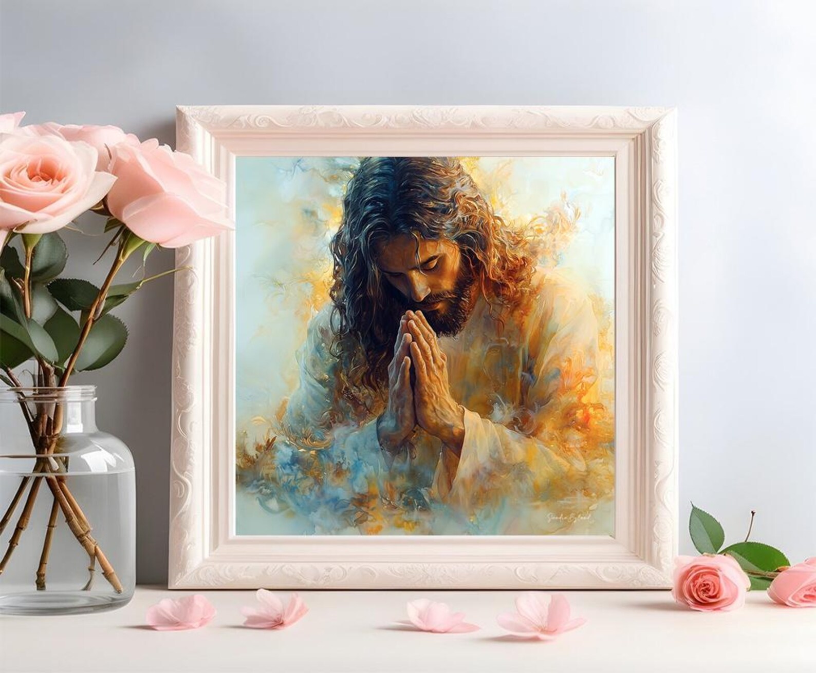 Jesus Praying Canvas Print: Christian Art, Inspirational Home Decor - Etsy