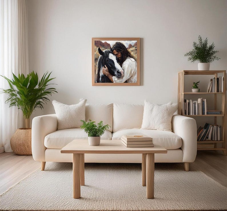 Jesus and Pinto Horse Canvas Print: Christian Western Art - Etsy
