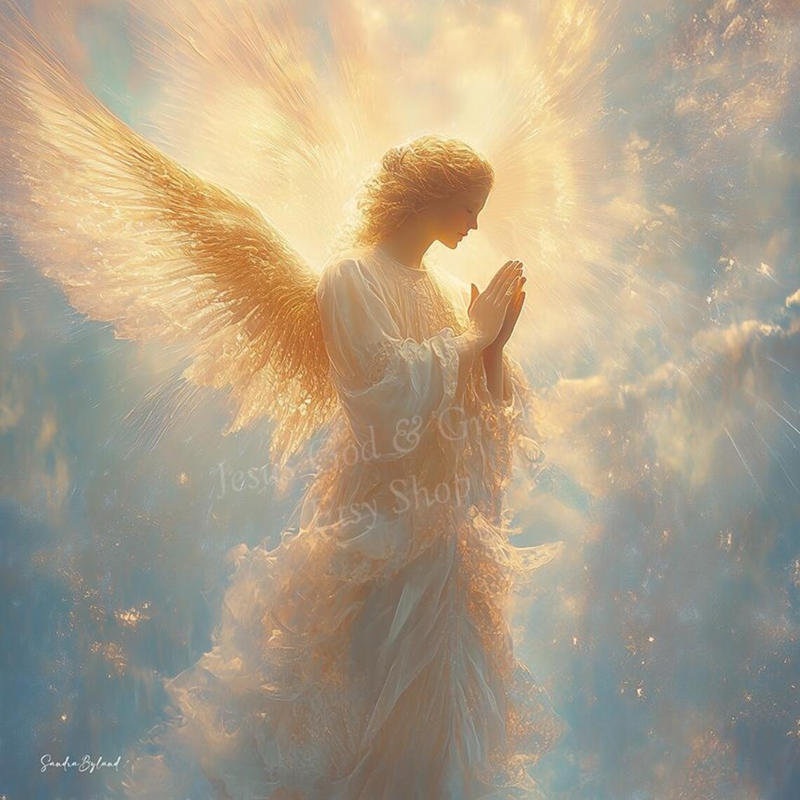 Guardian Angel Canvas Print: Christian Wall Art, Nursery Angel - Etsy