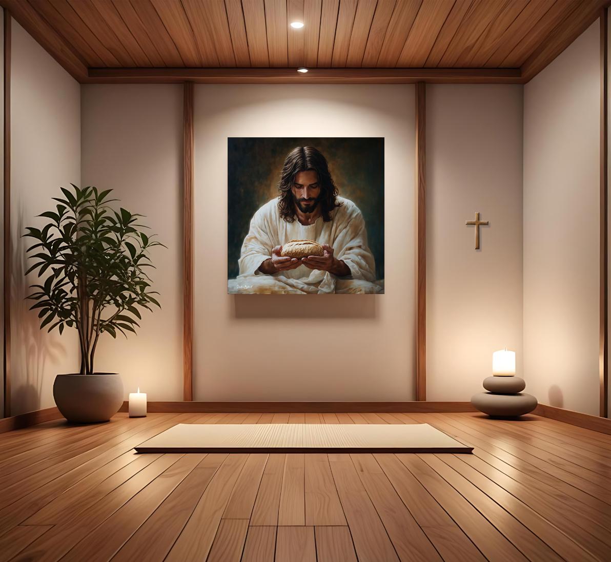 Jesus Our Daily Bread Canvas Print: Christian Home Decor, Faith Wall ...