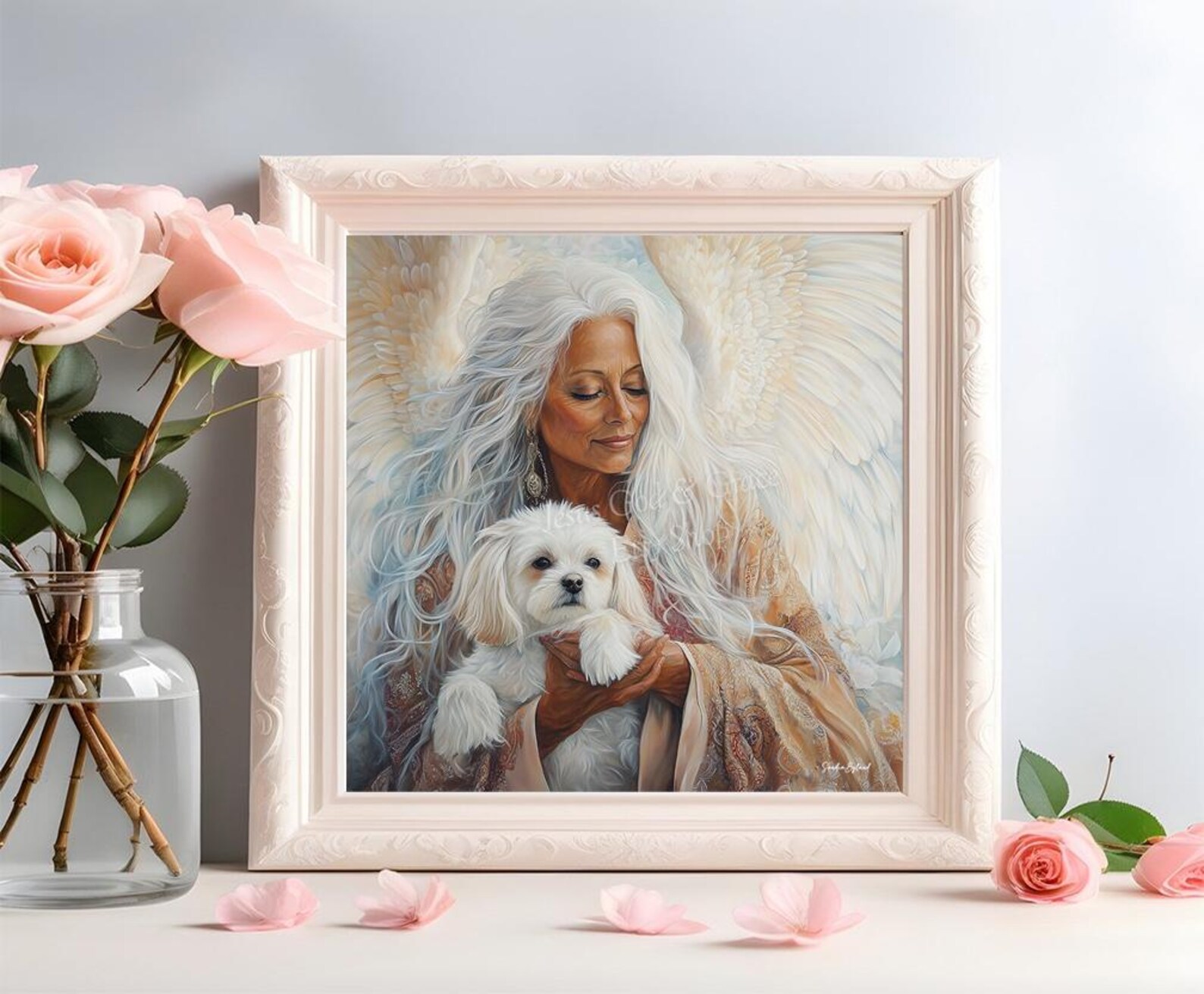 Guardian Angel of Dogs Canvas Print: Pet Memorial Art - Etsy