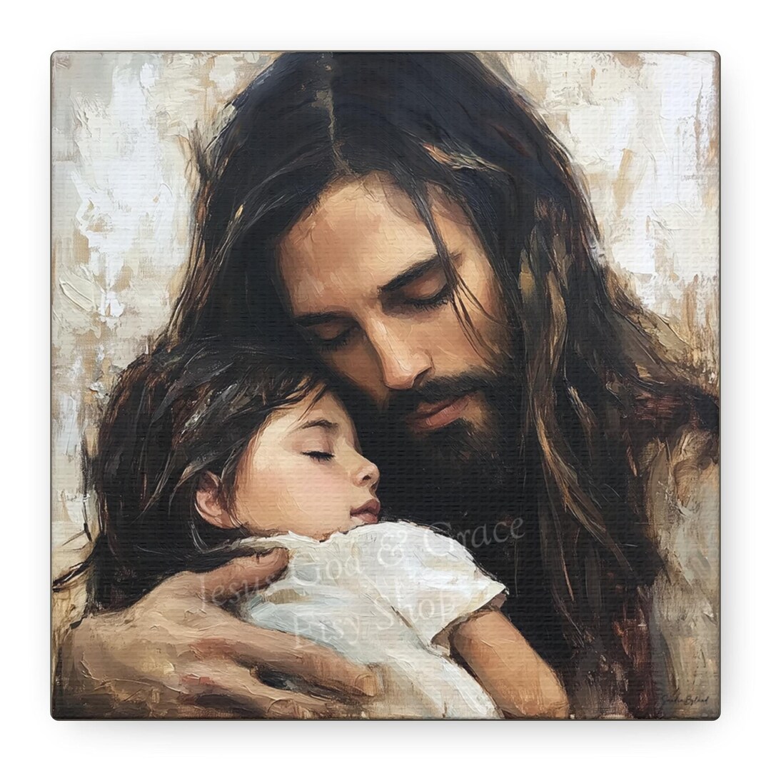 Jesus Comforting Child Canvas Print: Christian Art Gift - Etsy