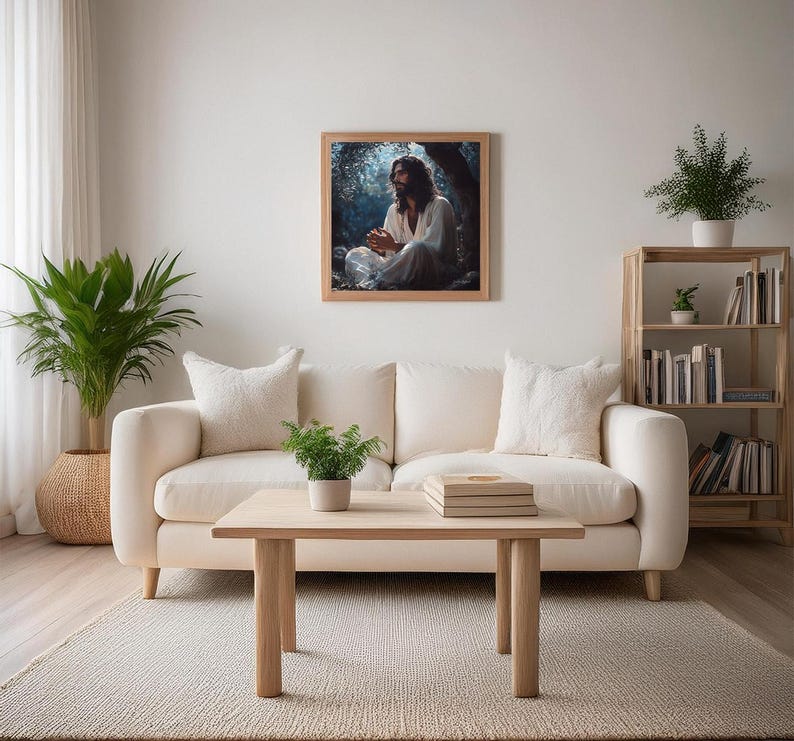 Jesus Praying in Gethsemane Canvas Print: Christian Easter Art - Etsy