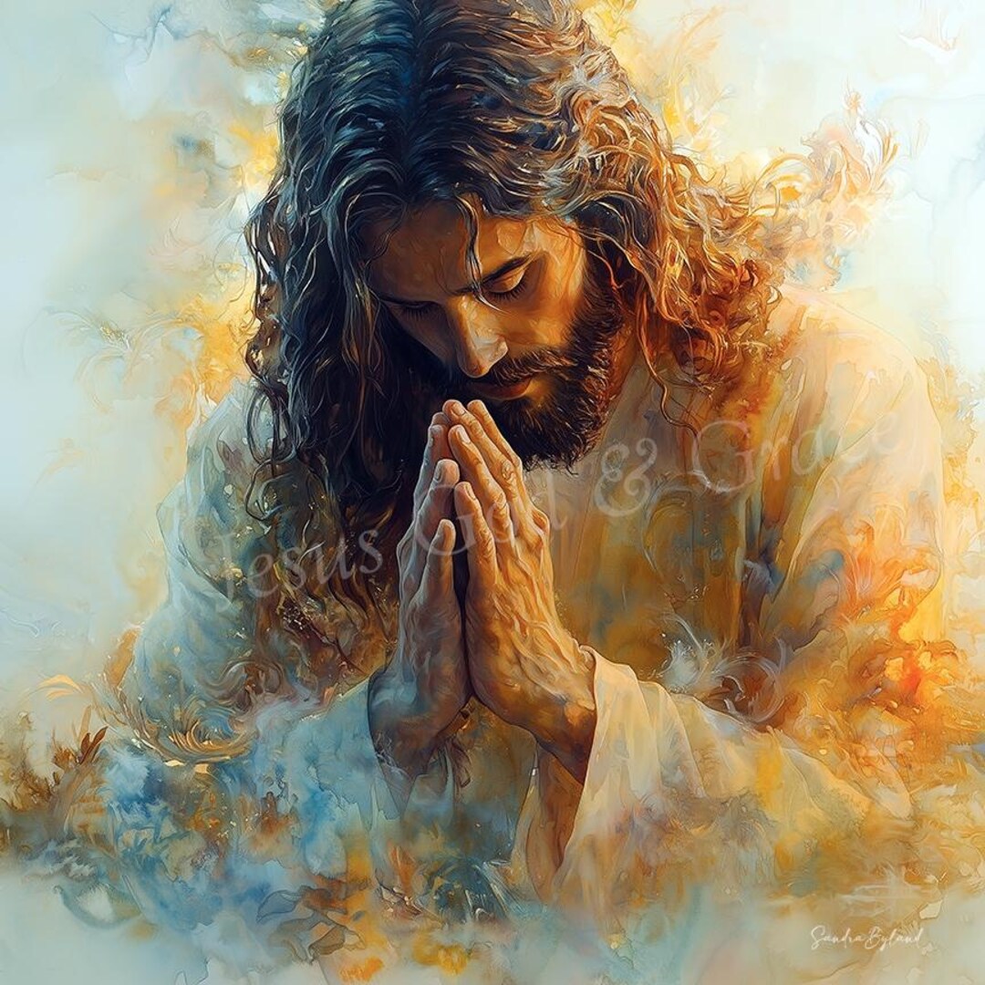 Jesus Praying Canvas Print: Christian Art, Inspirational Home Decor - Etsy