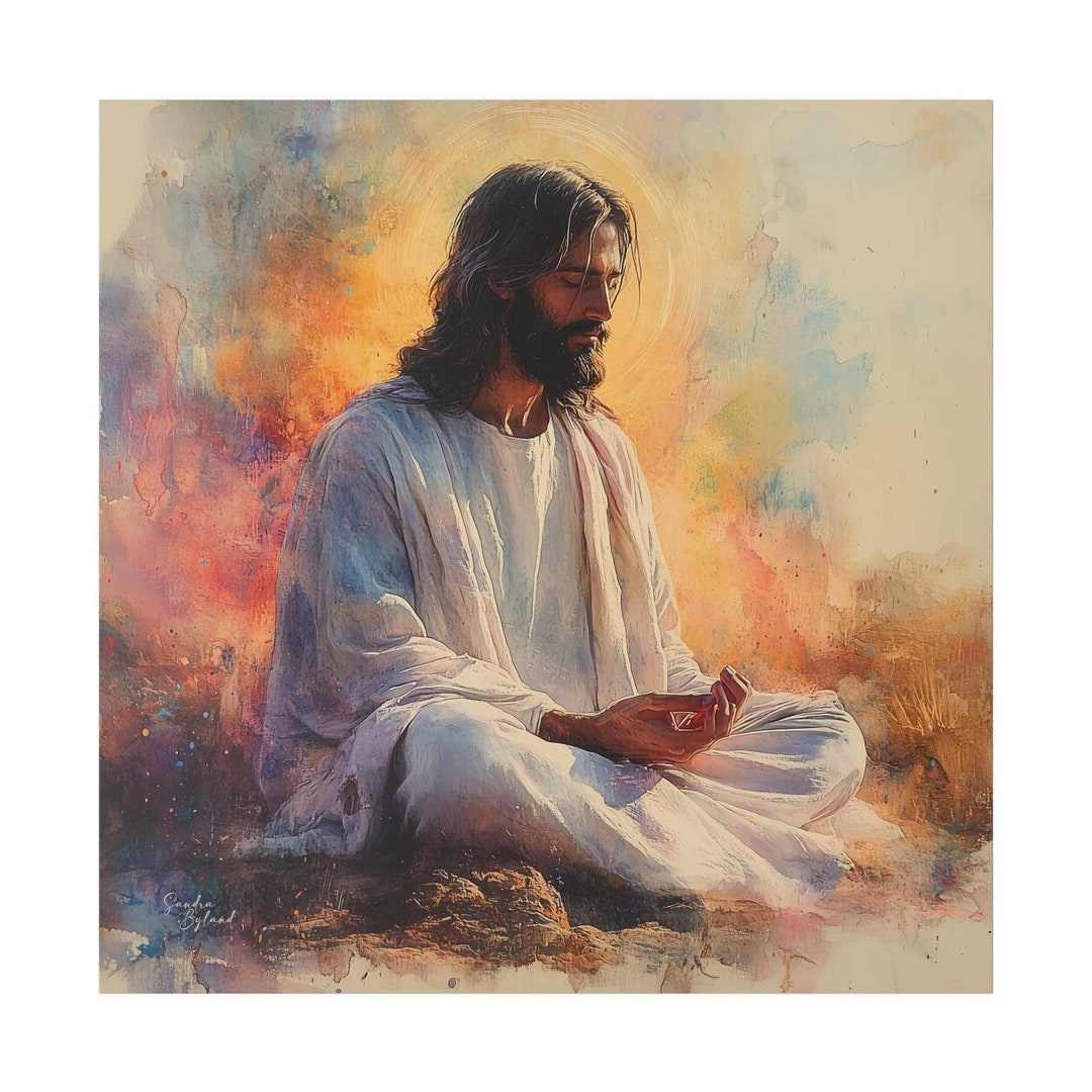 Jesus in Meditation Canvas Print: Christian Home Decor - Etsy