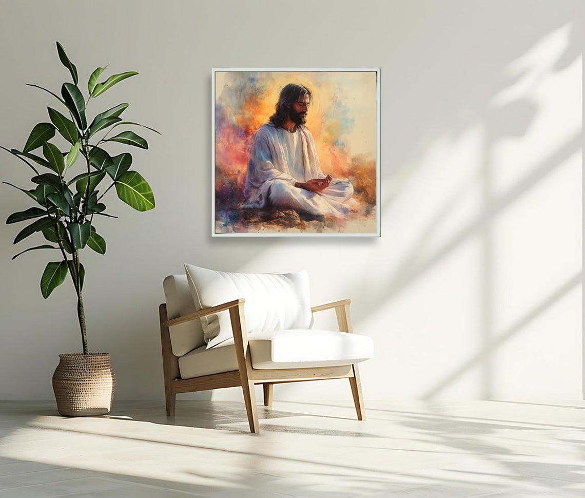 Jesus in Meditation Giclee Print: Christian Home Wall Art - Etsy