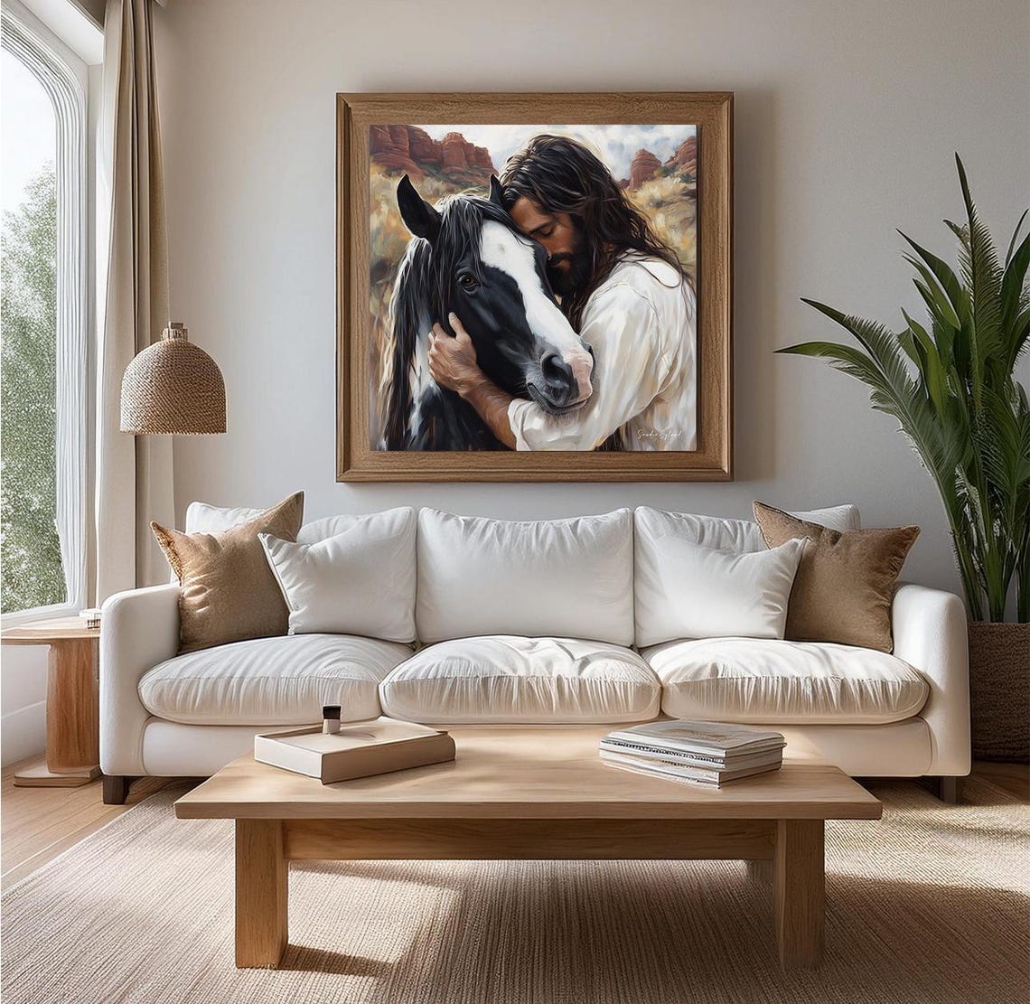 Jesus and Pinto Horse Canvas Print: Christian Western Art - Etsy