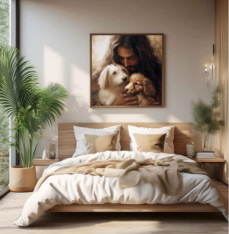 Jesus Blessing Dogs Canvas Print: Christian Dog Lover Gift - Etsy
