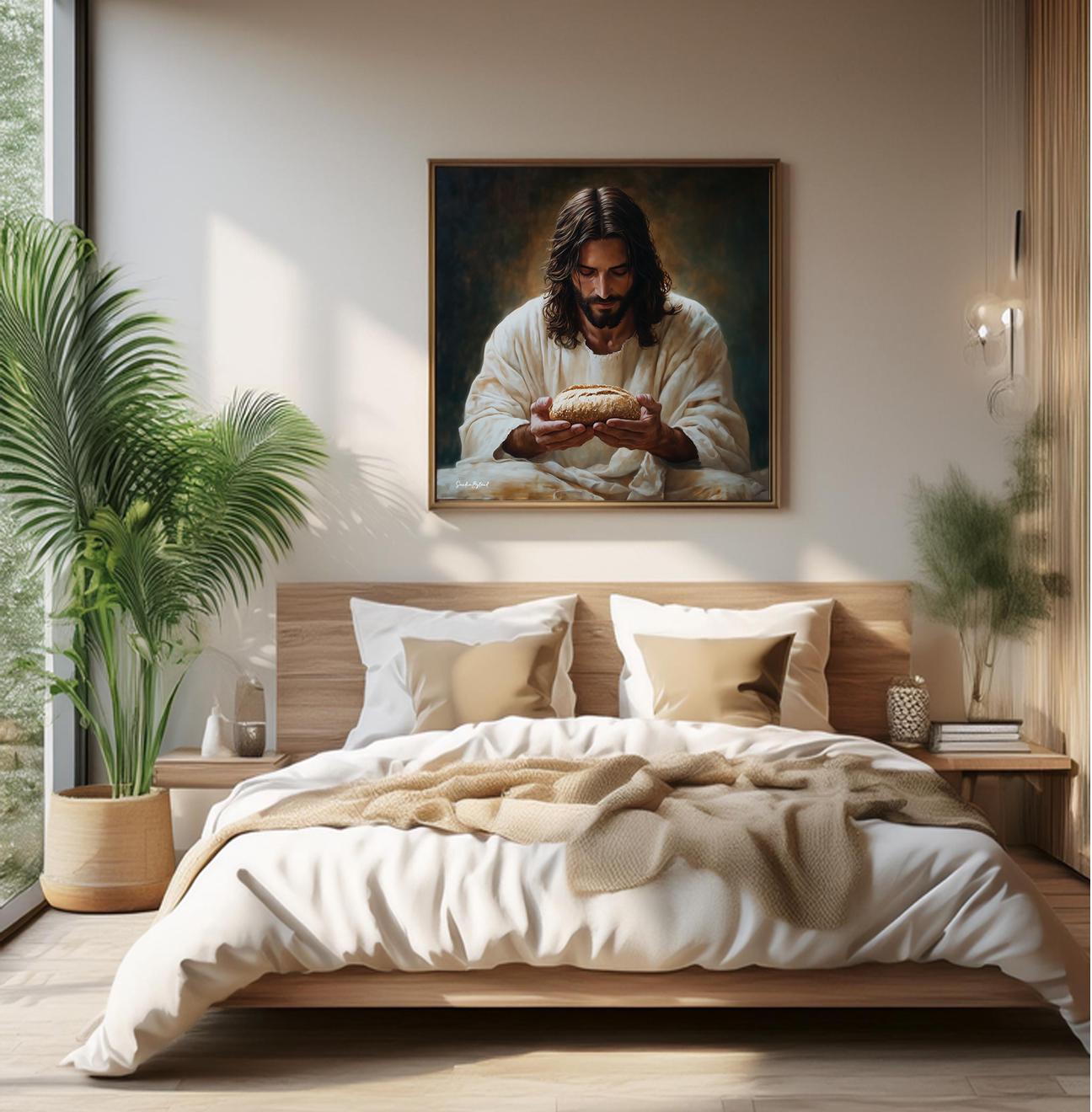 Jesus Our Daily Bread Canvas Print: Christian Home Decor, Faith Wall ...