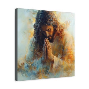 Jesus Praying Canvas Print: Christian Art, Inspirational Home Decor - Etsy