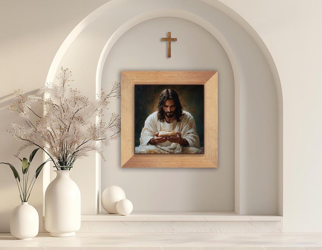Jesus Our Daily Bread Canvas Print: Christian Home Decor, Faith Wall ...