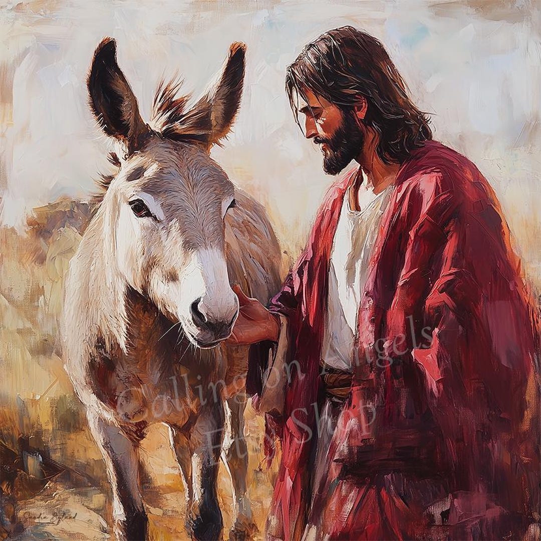 JESUS FOUND a DONKEY John 12:14 Fine Art Giclee Print Jesus Christ Wall ...
