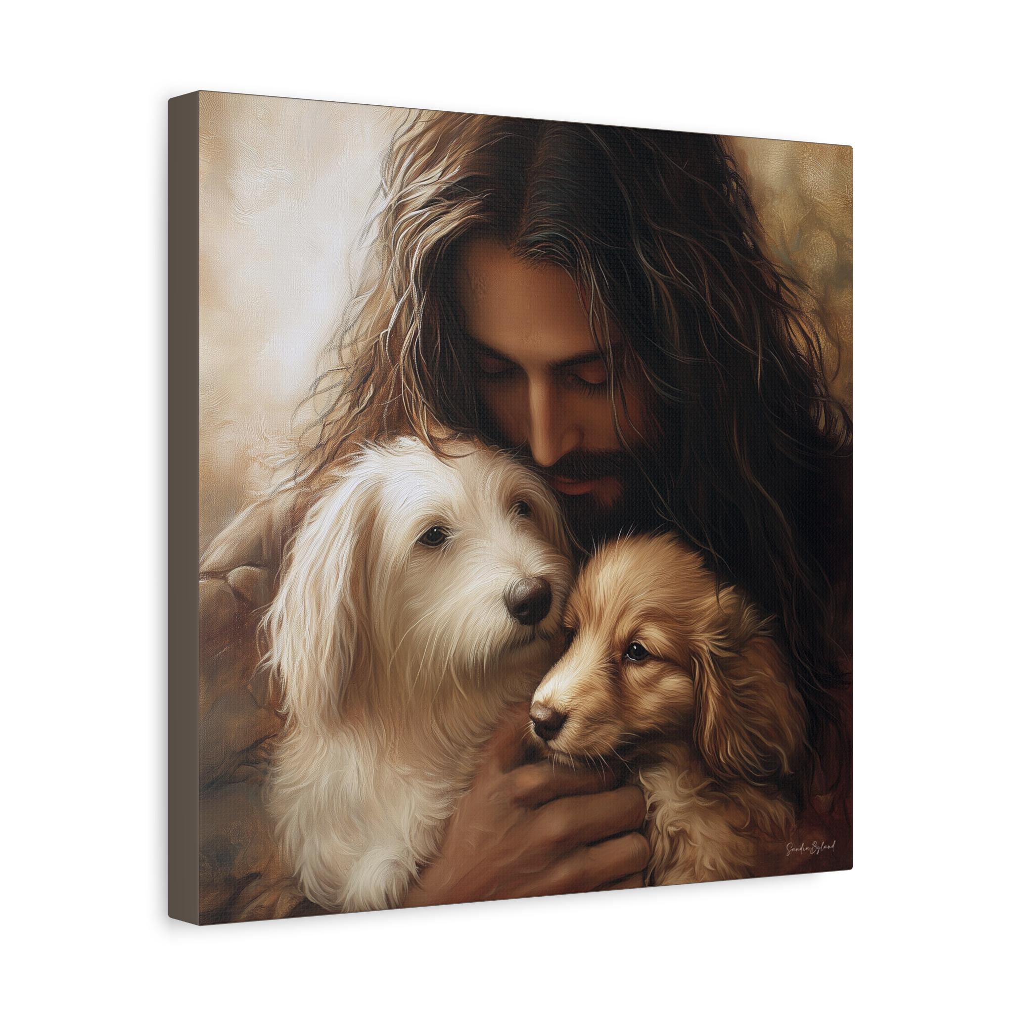 Jesus Blessing Dogs Canvas Print: Christian Dog Lover Gift - Etsy