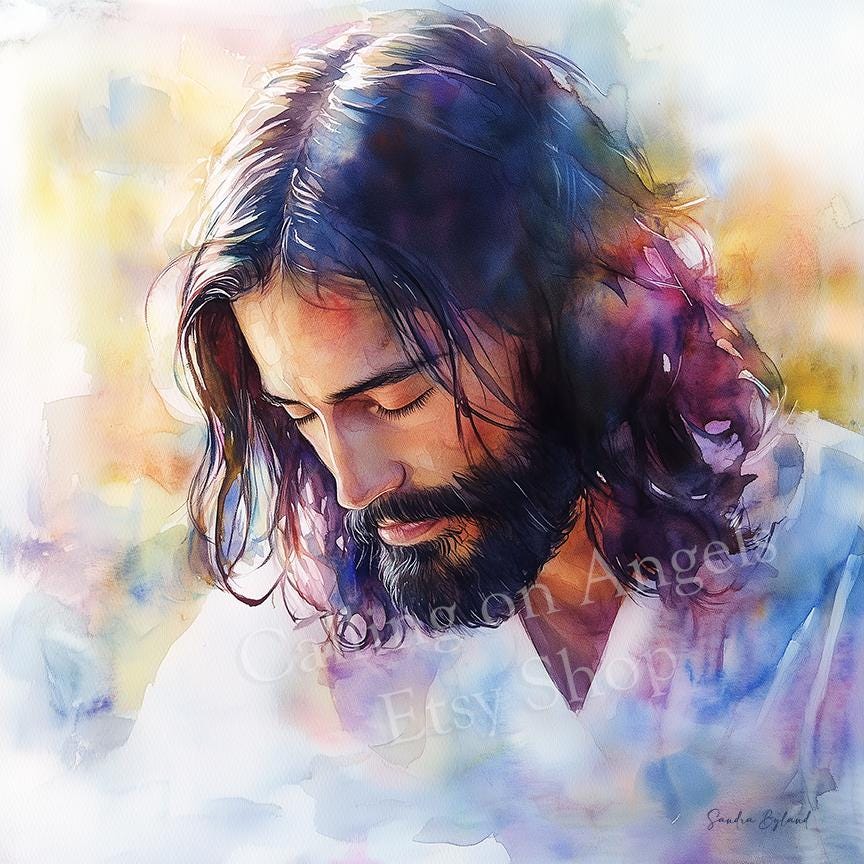 JESUS PRAYER PORTRAIT Fine Art Print Christ Painting Christ Praying Art ...