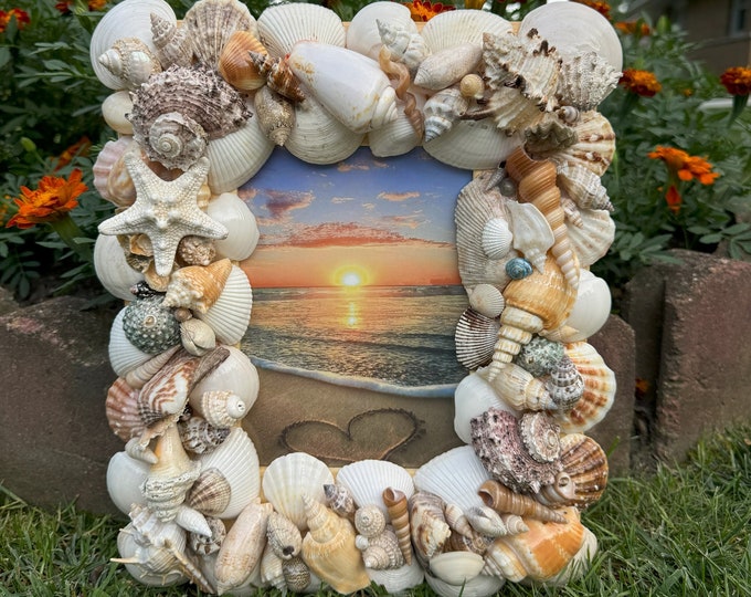 Seashell Picture Frame, Seashell Art, Decorative Shell Frame, Shell Art ...