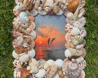 Seashell Picture Frame, Seashell Art, Decorative Shell Frame, Shell Art ...