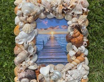 Seashell Picture Frame, Seashell Art, Decorative Shell Frame, Shell Art ...