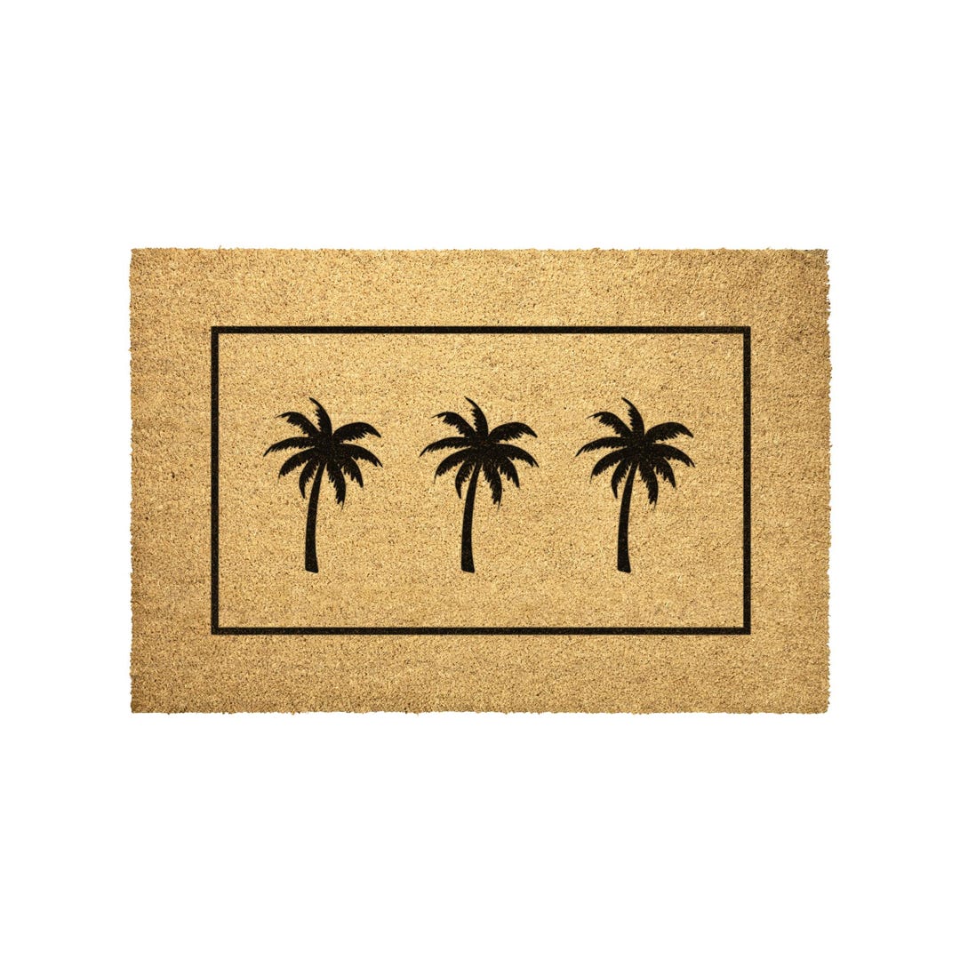 Tropical Palm Tree Coir Doormat - Etsy