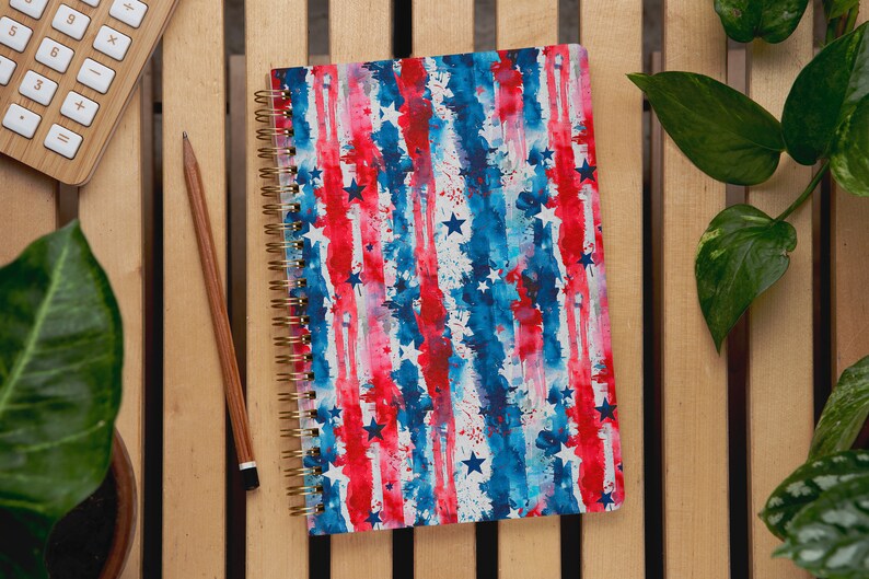 Red White and Blue Watercolor Digital Papers Bundle American Patriotic ...