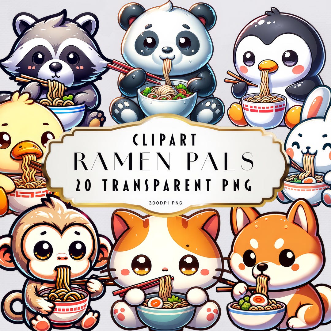 Cute Ramen Animals Cute Ramen Noodles Animal Clips Clipart Transparent ...