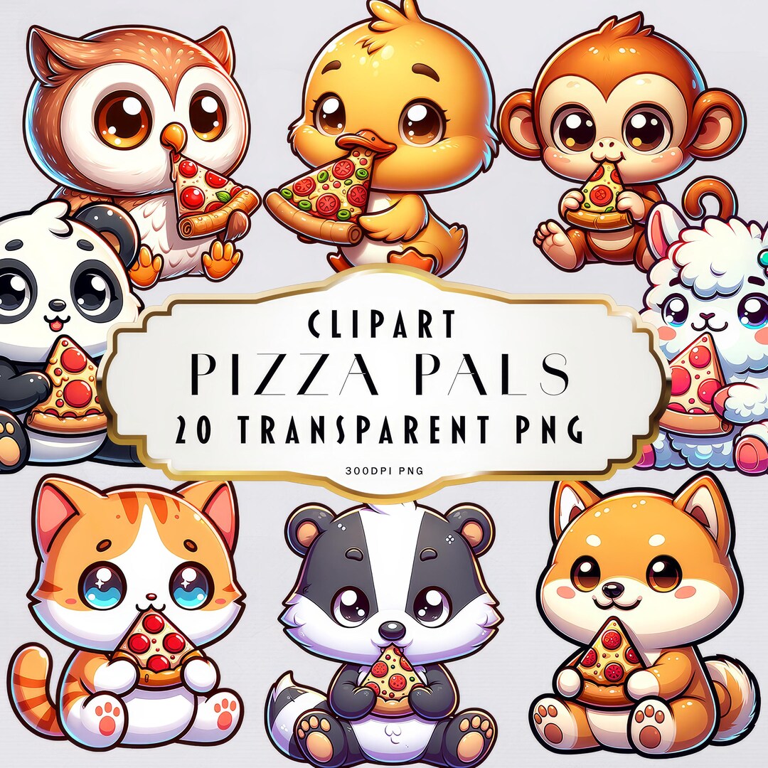 Cute Pizza Animals Cute Fast Food Animal Clips Clipart Transparent PNG ...