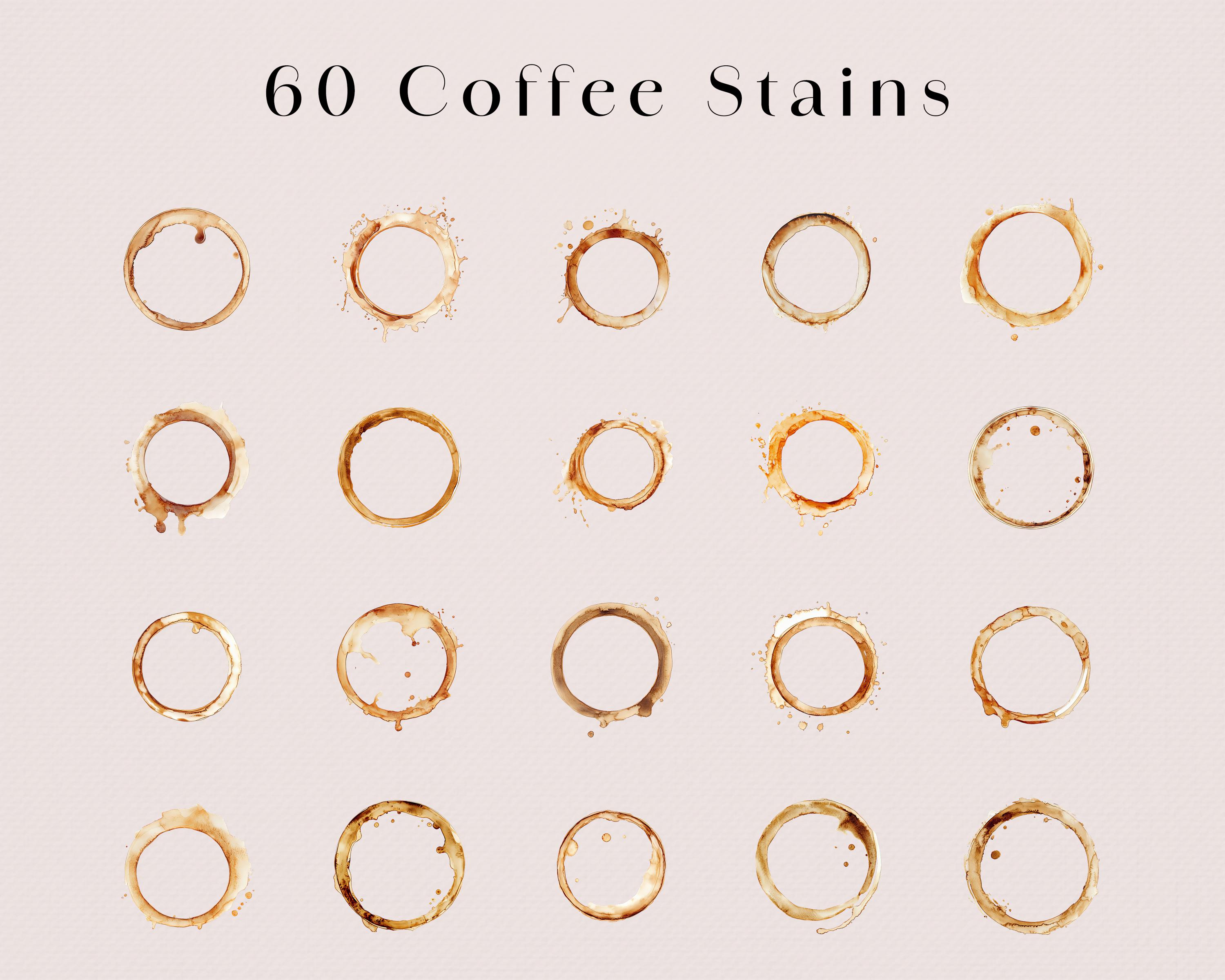 Coffee Stains Clip Art Digital Coffee and Espresso Ring Overlays ...