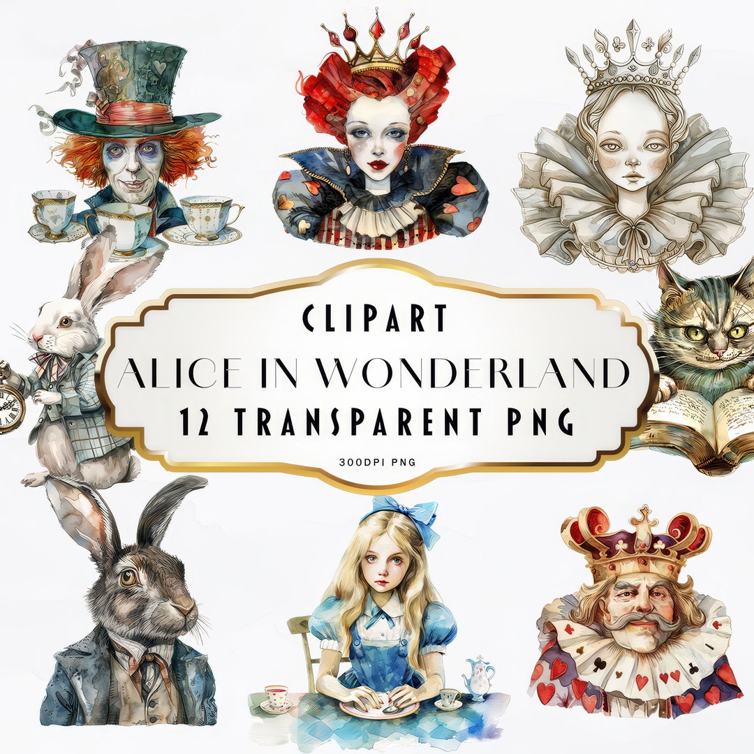 Watercolour Alice in Wonderland Clipart Fairytale Clipart Fairy Tale ...