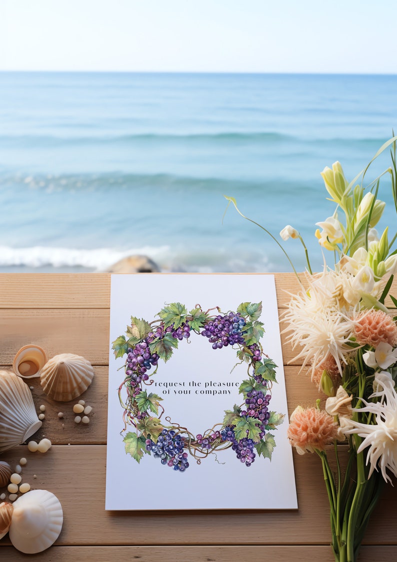 Watercolor Grapes Clipart, Spring Clip Art, Floral Clipart Set, Grape ...